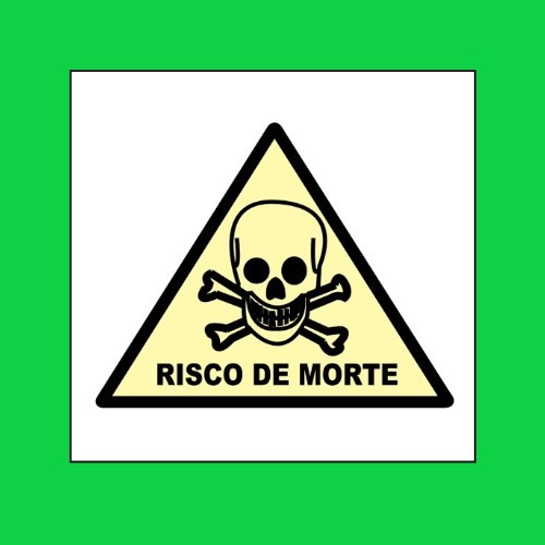 Placa de sinalização PM risco de morte 20 x 20 REF - 1692 - Triamom