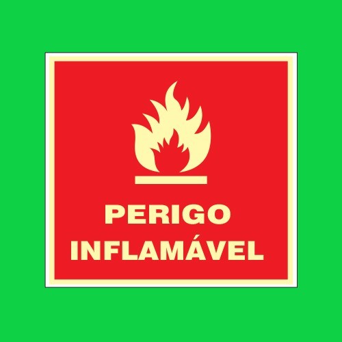 Placa de sinalização PI perigo inflamavel 20 x 20 REF - 1682 - Triamom