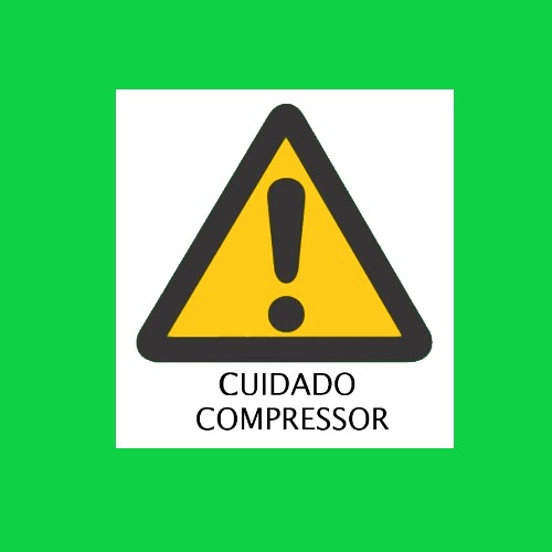 Placa de sinalização Cuidado compressor REF - 1465 - Triamom